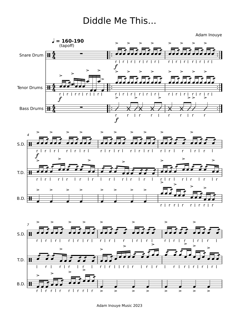 Diddle Me This... Sheet music for Synthesizer, Trumpet other (Indoor ...