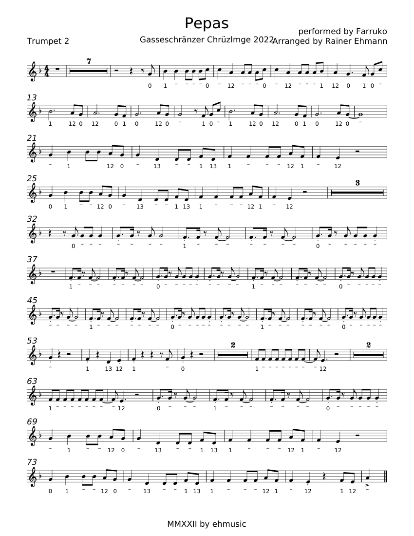 Pepas - Farruko Sheet Music for Trumpet other (Solo) | MuseScore.com