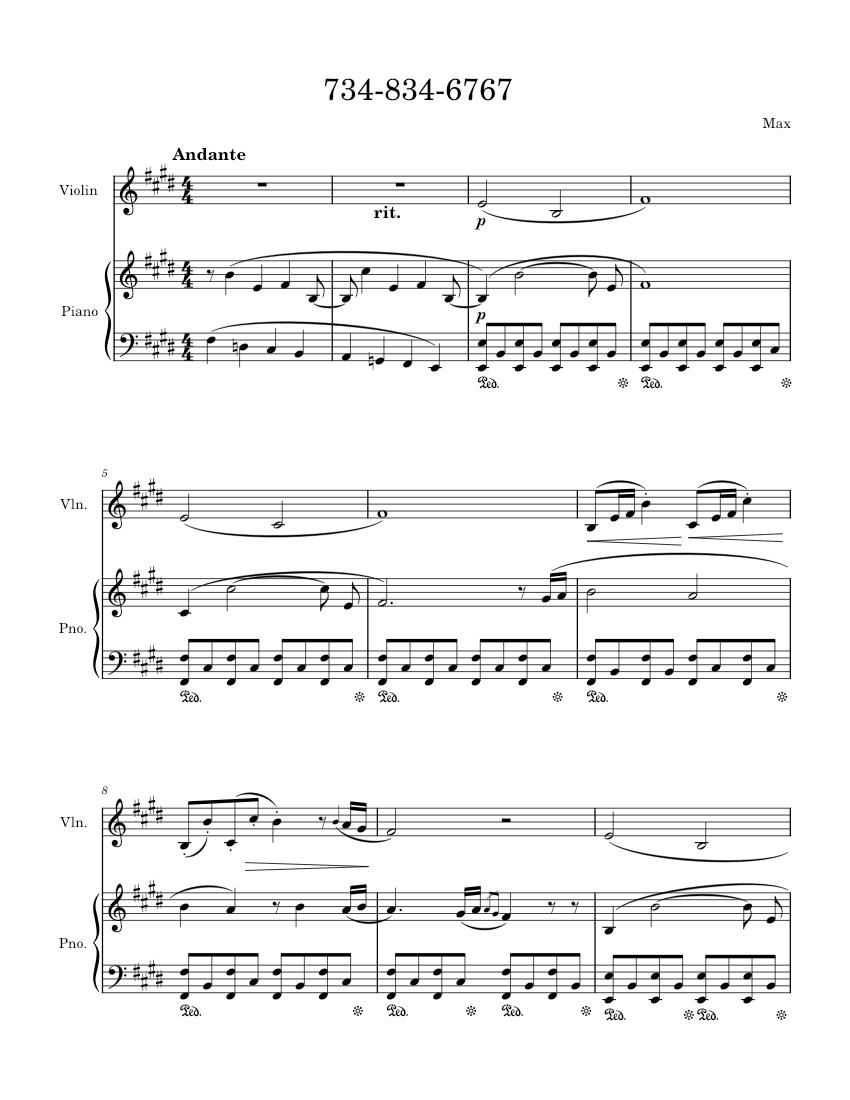 mobile Sheet music for Piano, Violin (Mixed Duet) | Musescore.com