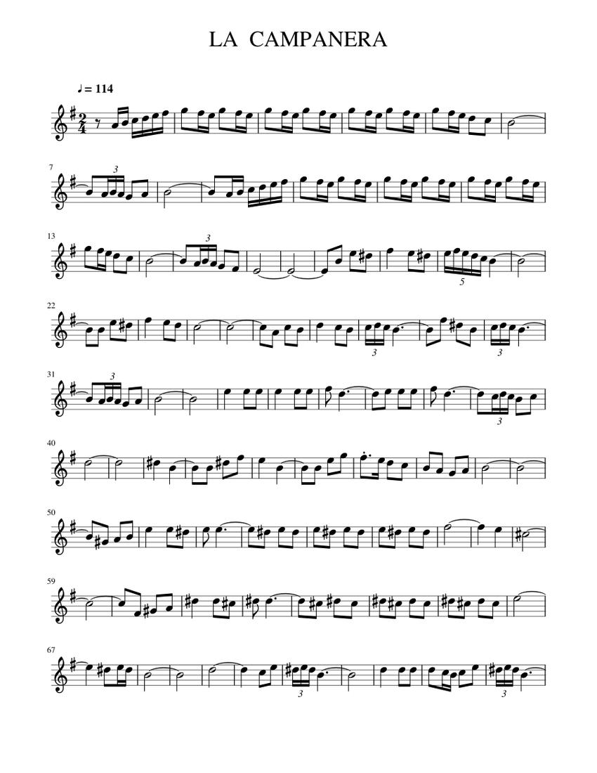 LA CAMPANERA Sheet music for Guitar (Solo) | Musescore.com