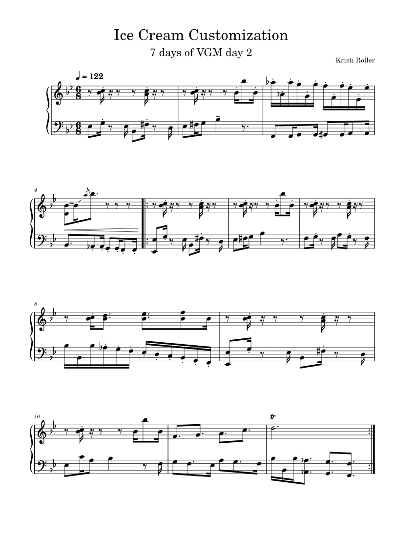 Ice Cream Customization Sheet music for Piano (Solo) | Musescore.com