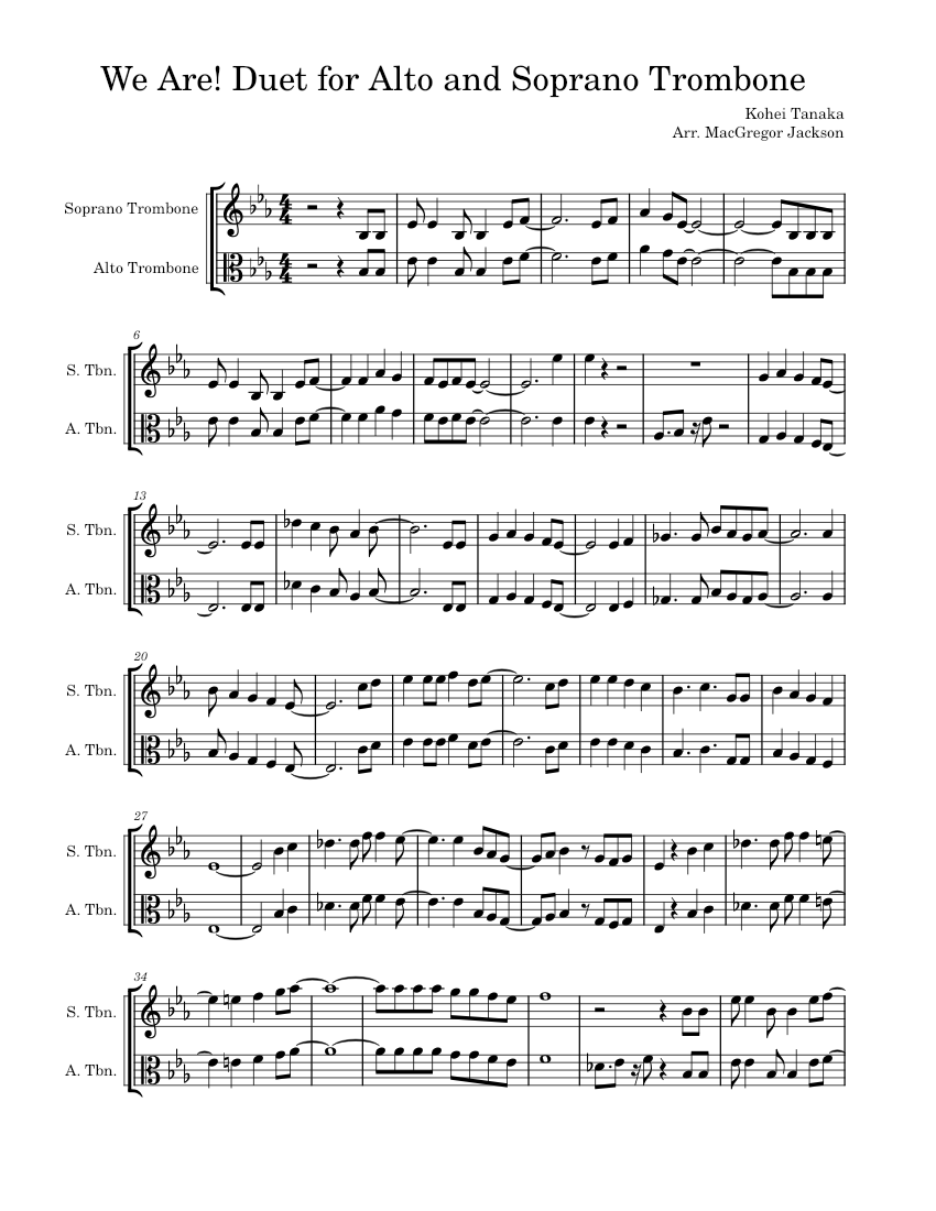 We Are! Duet for Alto and Soprano Trombone Sheet music for Trombone ...