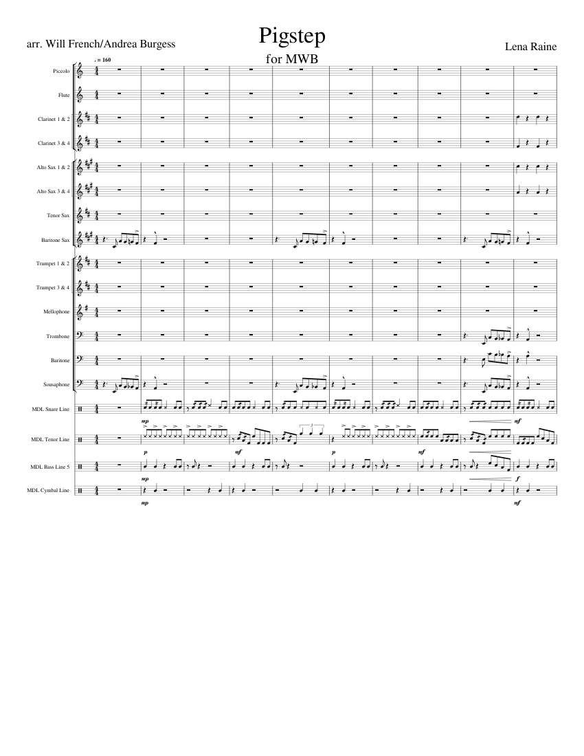 Pigstep Sheet music for Trombone, Tuba, Flute piccolo, Flute & more ...
