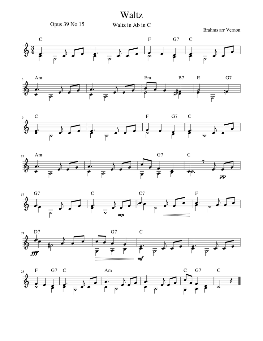 Waltz Sheet music for Piano (Solo) Easy | Musescore.com