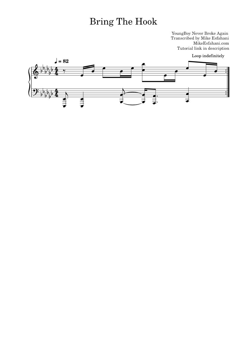 Bring The Hook - NBA YoungBoy Sheet Music for Piano (Solo) Easy ...