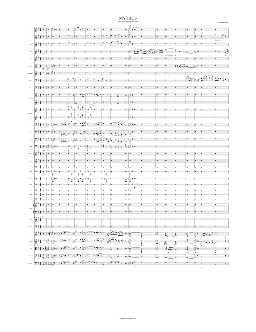 MYTHOS Sheet music for Tuba, Trombone tenor, Flute piccolo, Flute & more instruments (Symphony ...