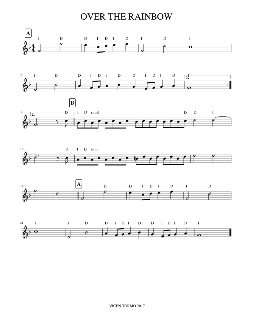 OVER THE RAINBOW Sheet music for Piano (Solo) | Musescore.com