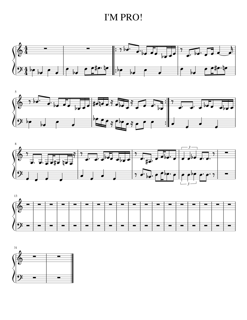 I'M PRO Sheet music for Piano (Solo) Easy | Musescore.com