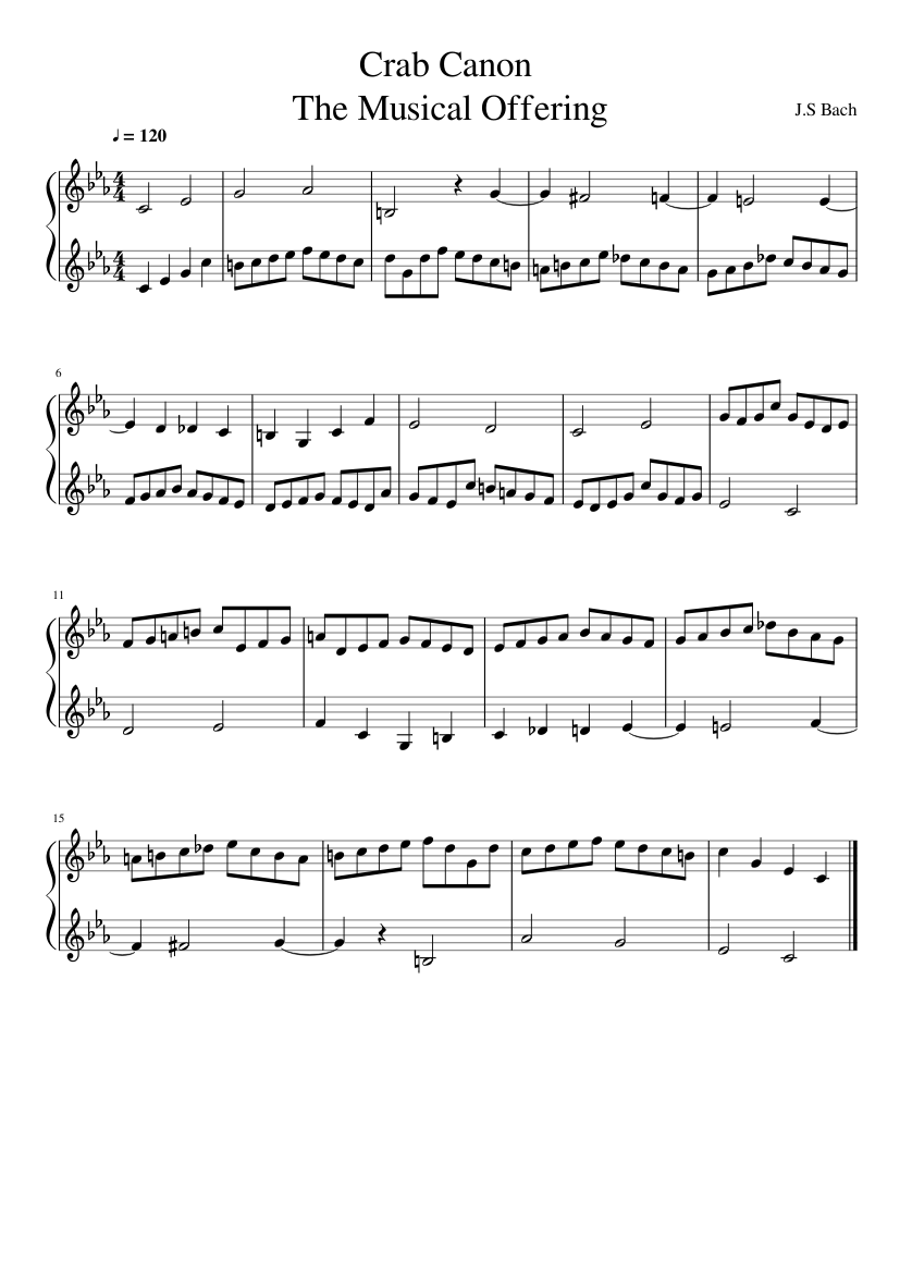 Crab Canon Sheet music for Piano (Solo) Easy | Musescore.com