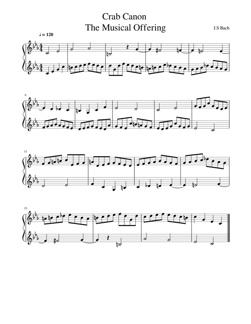 Crab Canon Sheet music for Piano (Solo) Easy | Musescore.com