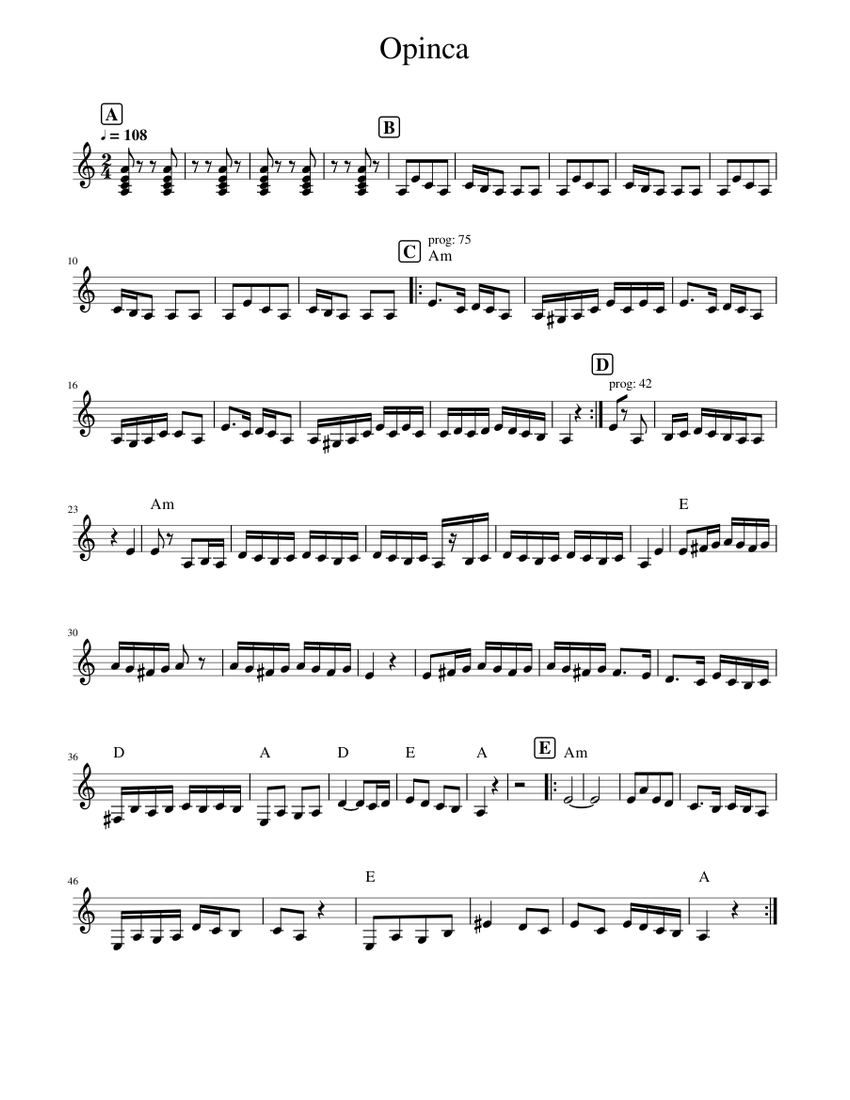 Opinca Sheet music for Harpsichord (Solo) | Musescore.com