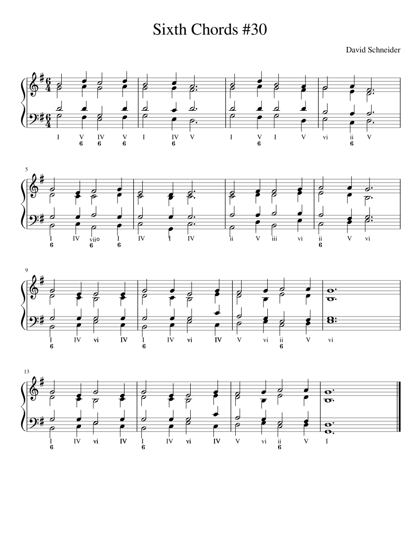 Sixth Chords #30 Sheet music for Piano (Solo) | Musescore.com