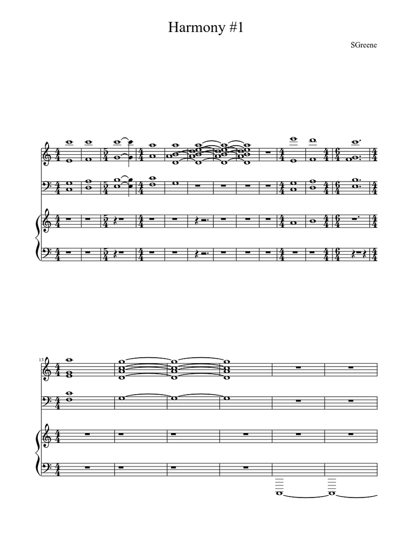 Harmony # 1 March 5th 2014 5:09PM Sheet music for Piano (Mixed Trio ...