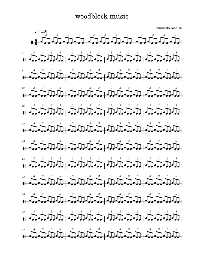 woodblock music Sheet music for Woodblock (Solo) | Musescore.com
