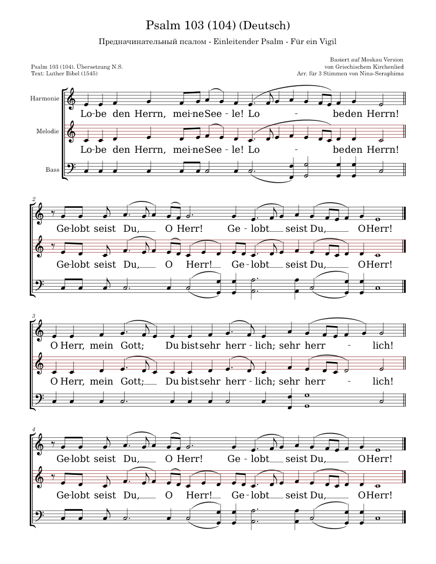 Bless the Lord, Oh my Soul Psalm 103 – Misc Traditional Psalm 103 104 ...