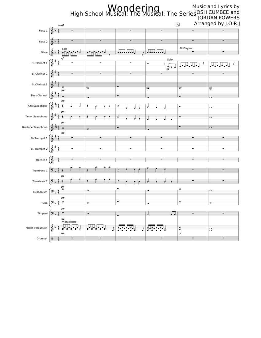 Wondering HSMTMTS | Symphonic Band Sheet music for Trombone, Euphonium ...