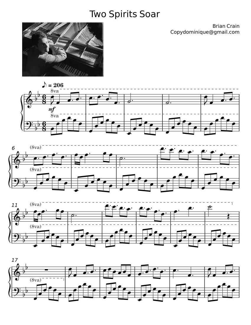 Two Spirits Soar – Brian Crain Sheet music for Piano (Solo) | Musescore.com