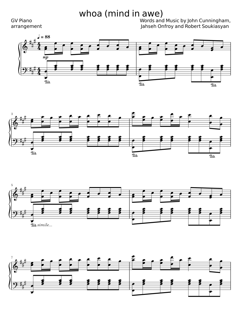 Whoa mind in awe - XXXTENTACION Sheet Music for Piano (Solo ...