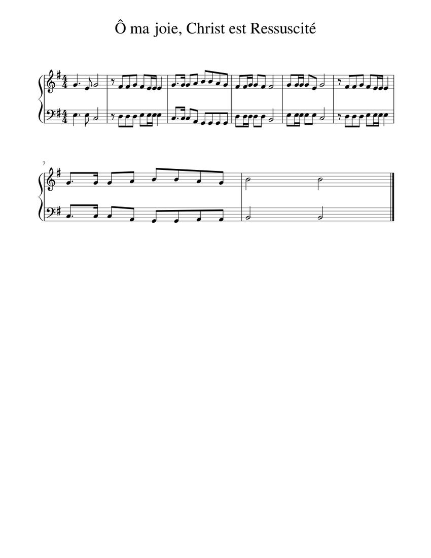 ma joie Christ est Ressuscit Saxo Sheet music for Piano (Solo) Easy | Musescore.com