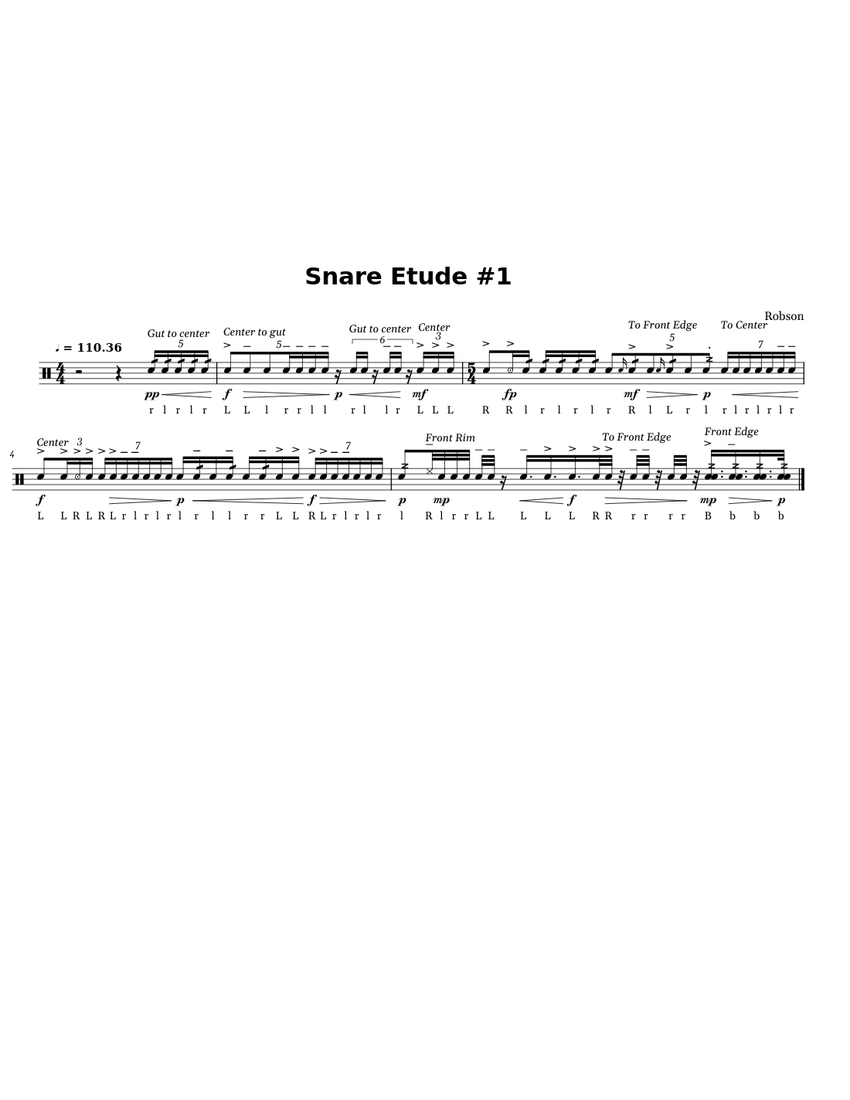 Snare_Etude_#1 Sheet music for Snare drum (Drum Corps (Modern ...