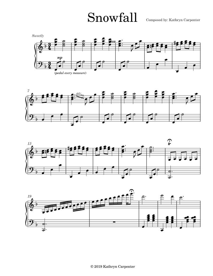 Snowfall - piano tutorial