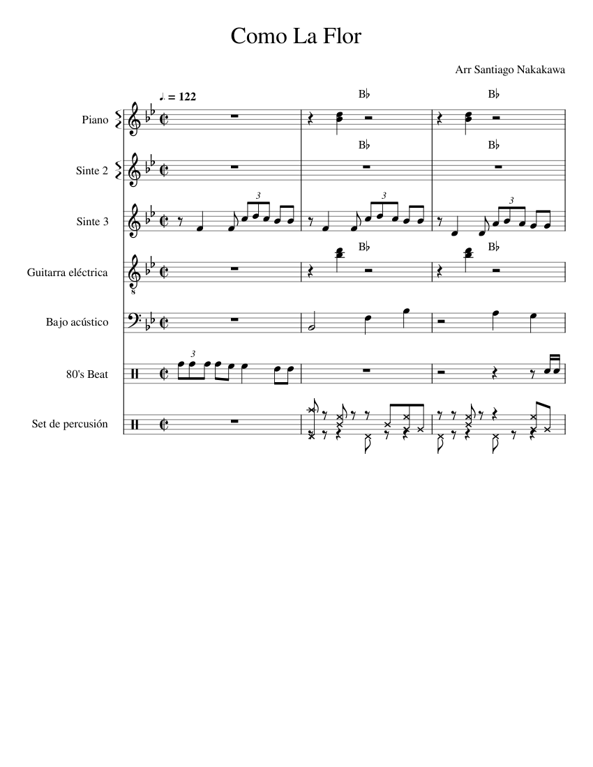 Como La Flor Sheet music for Piano, Organ, Vibraphone, Guitar & more ...