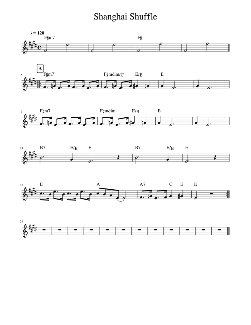 Shanghai Shuffle Sheet music for Piano (Solo) Easy | Musescore.com