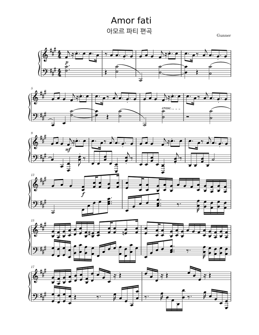 amor fati Sheet music for Piano (Piano Duo) | Musescore.com