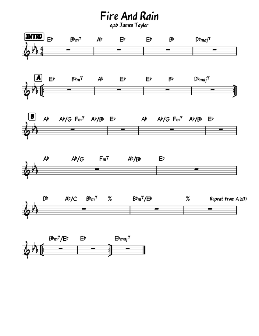 Fire And Rain - piano tutorial