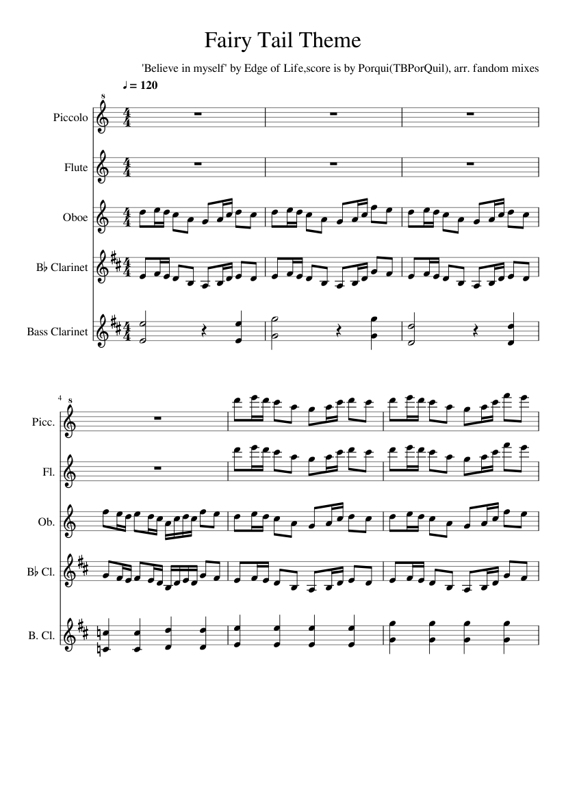 Fairy Tail Flute Sheet