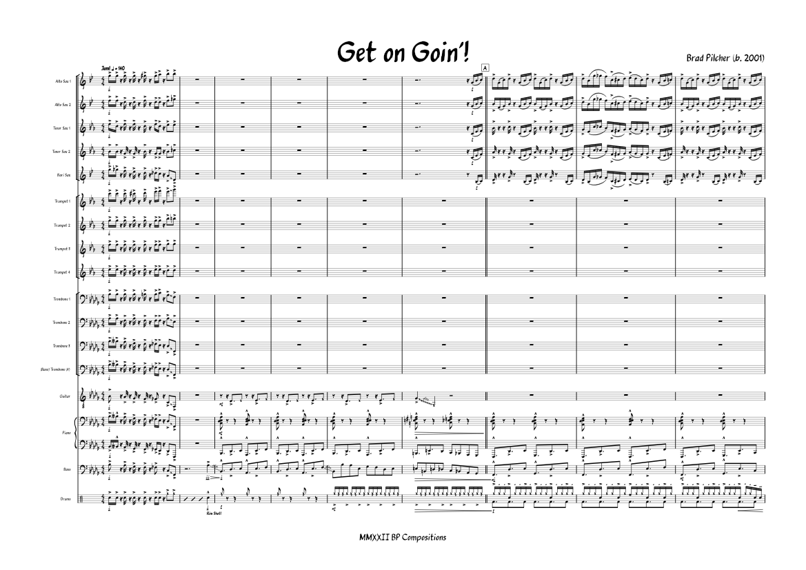 Get on Goin'! Sheet music for Piano, Trombone, Trombone bass, Saxophone ...