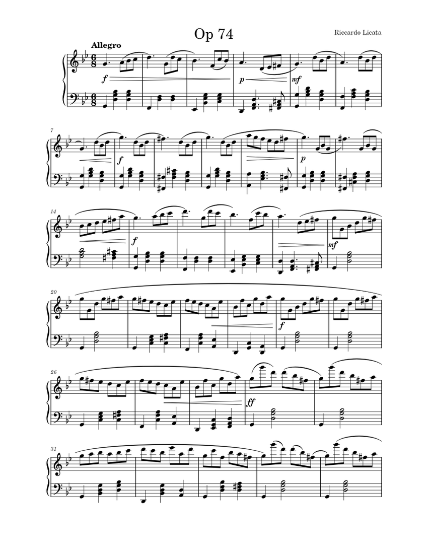 Op_74 Sheet music for Piano (Solo) | Musescore.com