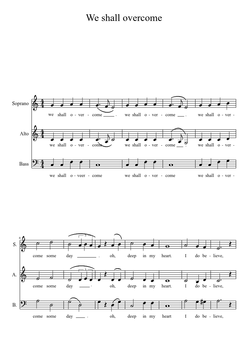 We shall overcome part 2 Sheet music for Bass guitar (Solo) | Musescore.com