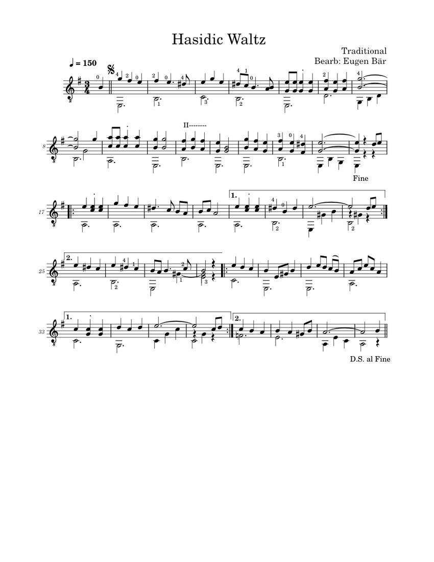 Hasidic Waltz Sheet music for Guitar (Solo) | Musescore.com