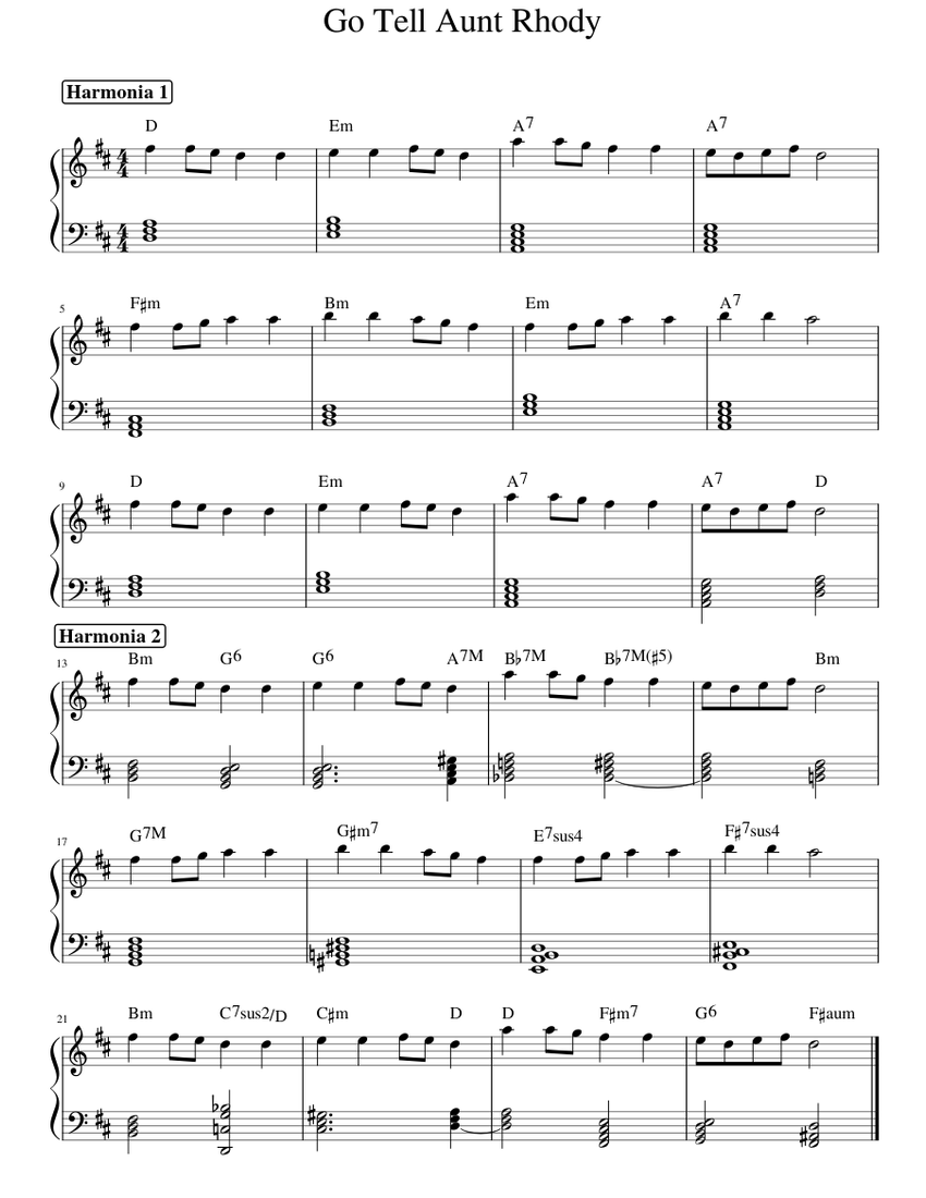 Go Tell Aunt Rhody Sheet music for Piano (Solo) Easy | Musescore.com