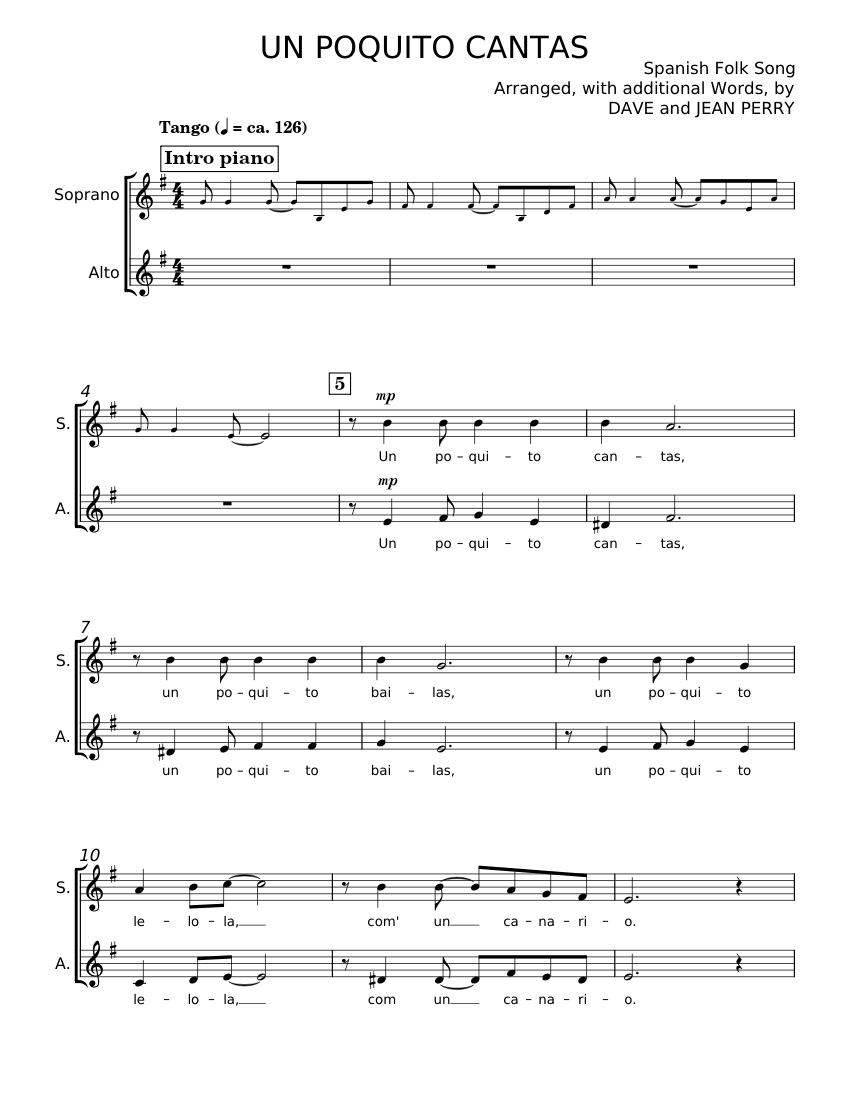 Un Poquito Cantas – Misc tunes Sheet music for Soprano, Alto, Vocals ...