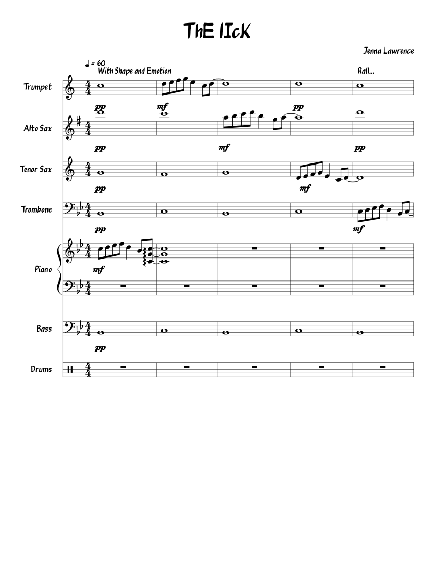 ThE lIcK Sheet music for Piano, Trombone, Saxophone alto, Saxophone ...