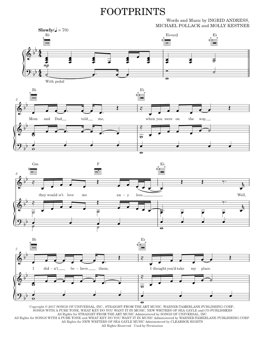 footprints Sheet music for Piano, Vocals: Music Notes