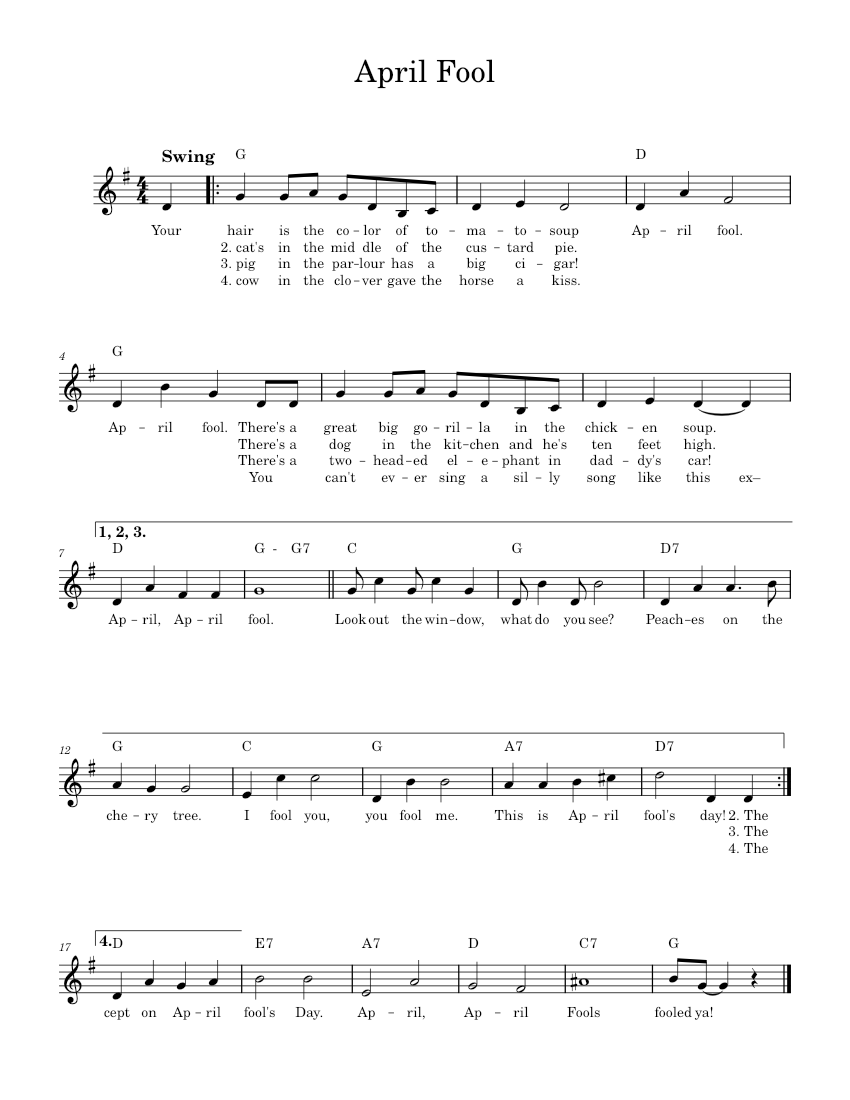 April Fool Sheet music for Oboe (Solo) | Musescore.com