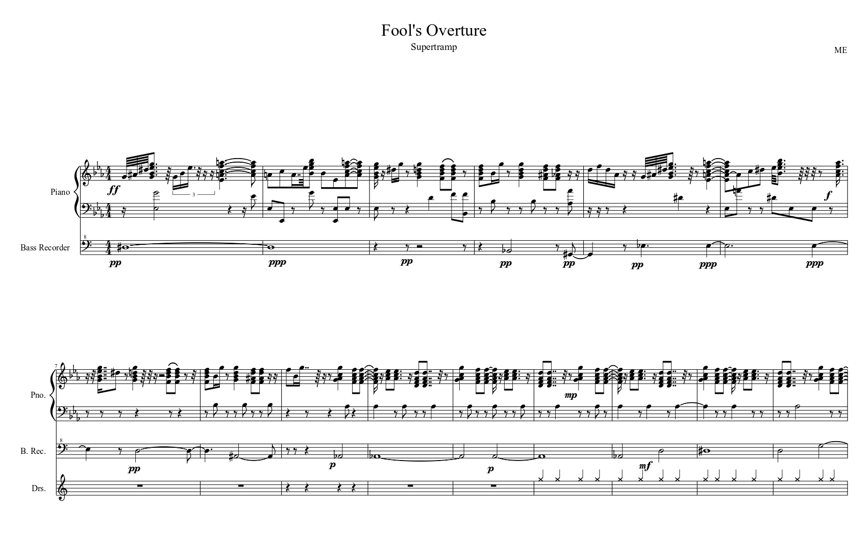 Fool's Overture Sheet music for Piano, Voice (other) (Piano-Voice ...
