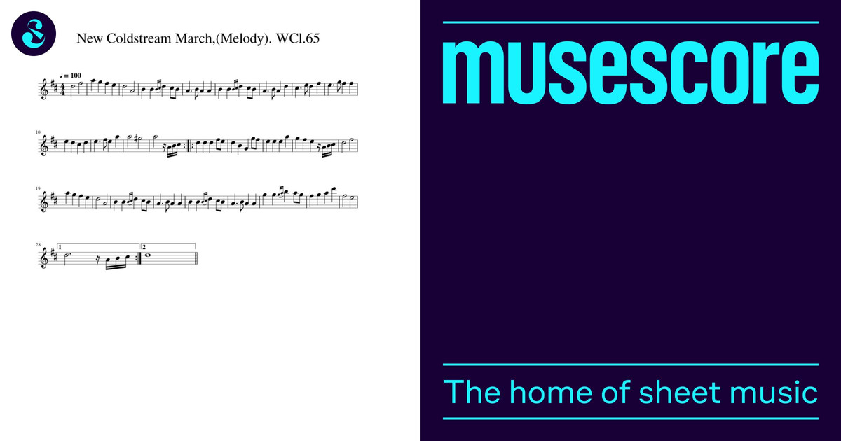 New Coldstream March,(Melody). WCl.65 Sheet music for Piano (Solo) Easy ...