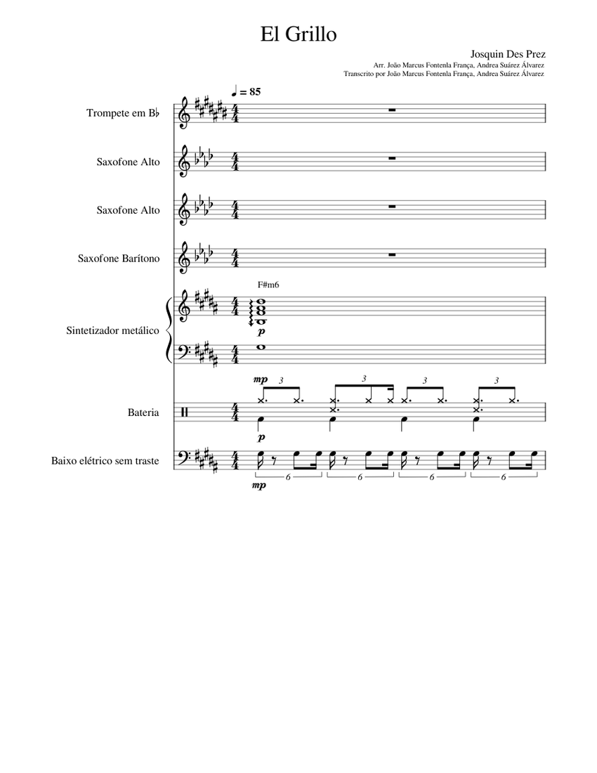 El Grillo – Josquin des Prez Sheet music for Saxophone alto, Saxophone ...
