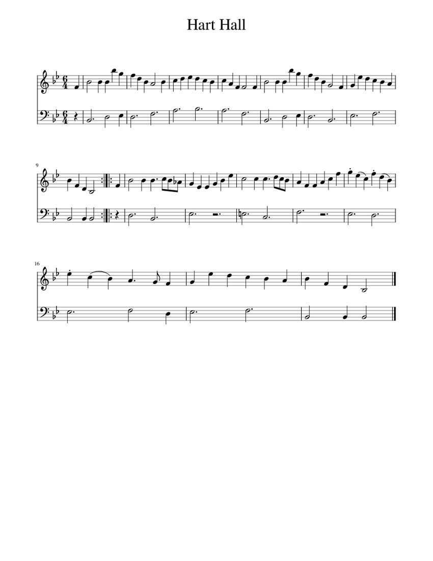 Hart Hall Sheet music for Piano (Piano Duo) | Musescore.com