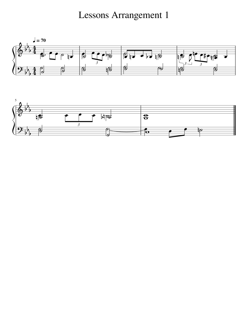 Lessons_Arrangement_1 Sheet music for Piano (Solo) | Musescore.com