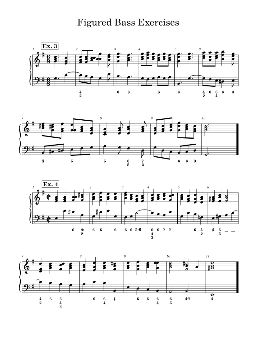 Figured Bass Exercises Sheet music for Harpsichord (Solo) | Musescore.com