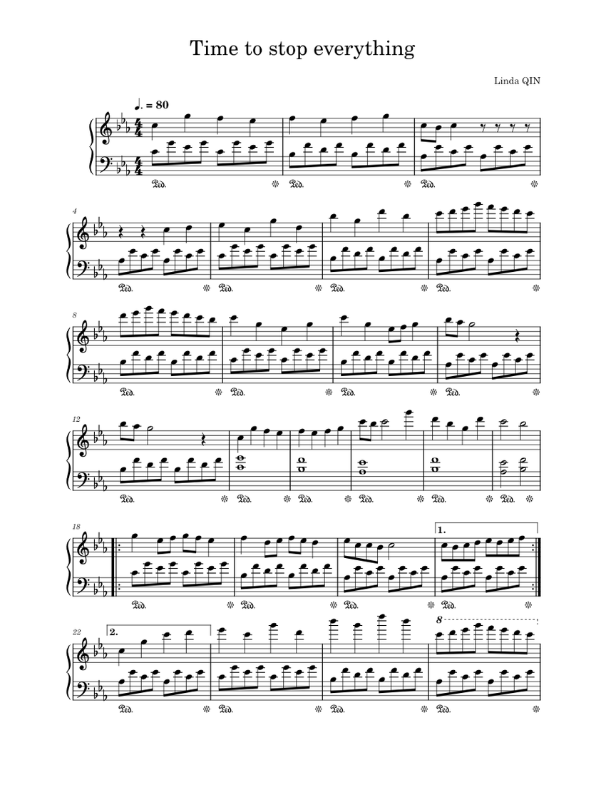 Time to stop everything Sheet music for Piano (Piano Sextet) Easy ...