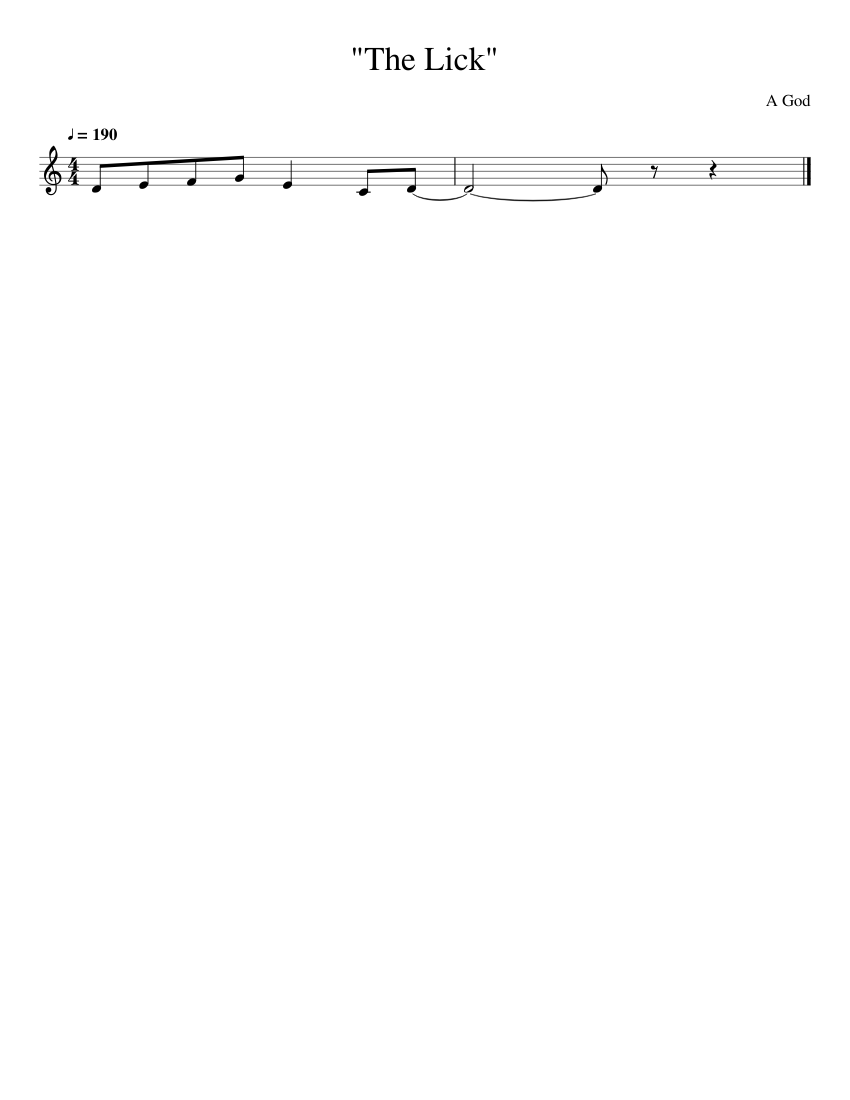 "The Lick" Sheet music for Piano (Solo) | Download and print in PDF or ...
