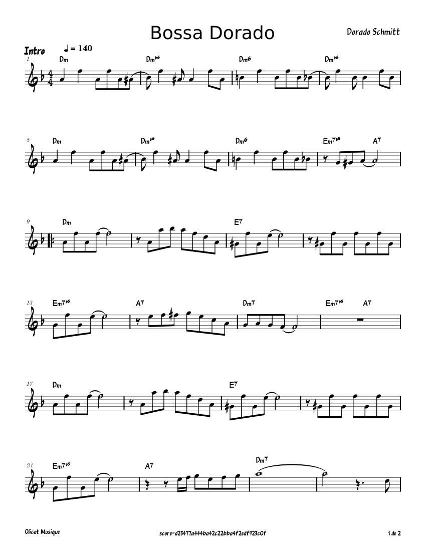 Bossa Dorado Sheet music for Flute (Solo) | Musescore.com