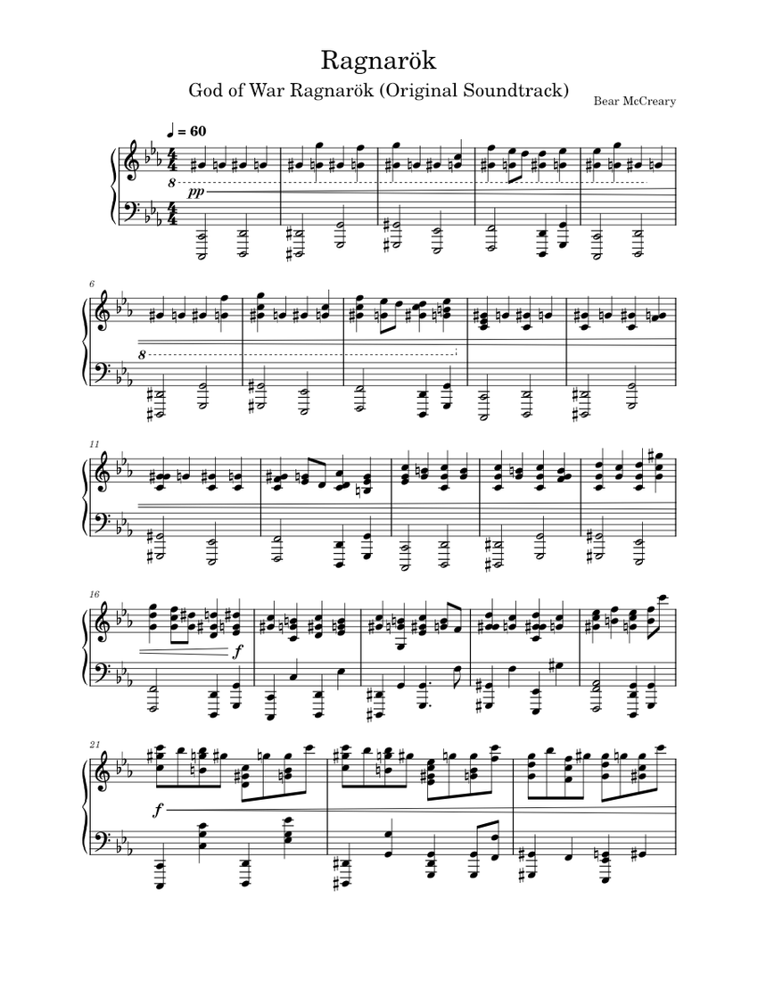 Ragnarök - God of War Ragnarök (Original Soundtrack) Sheet music for ...
