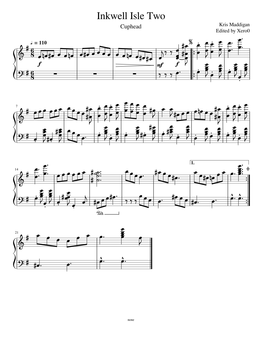 Inkwell Isle Two Piano (Revised) Sheet music for Piano (Solo) Easy ...